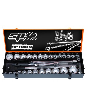 SOCKET SET 3/4DR 12PT 32PC METRIC/SAE