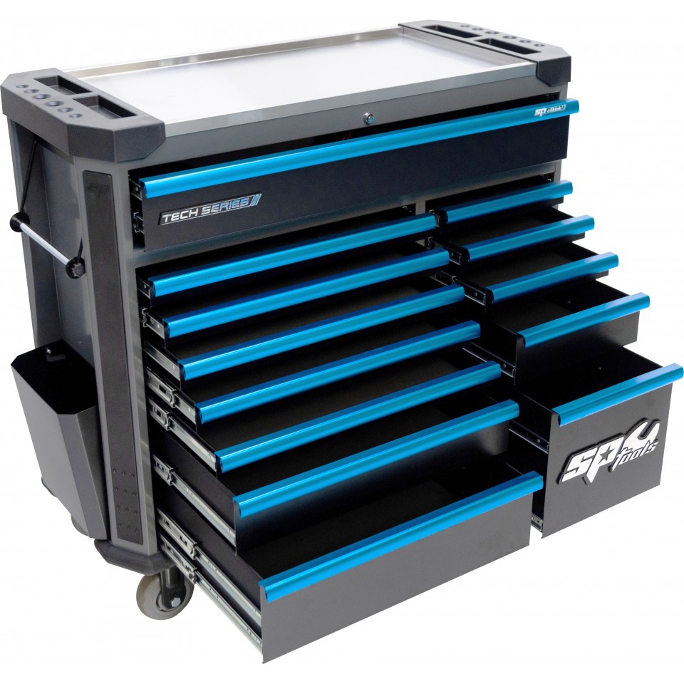TECH SERIES - ROLLER CABINET 13 DRAWERS XL - DIAMOND BLACK/BLUE