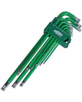 T8 KEY SET 9PC TORX HEX (GREEN)