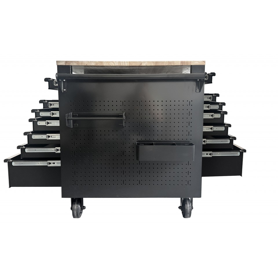 MULTIFUNCTIONELE GEREEDSCHAPSWAGEN ZWART USA SUMO MET RVS WERKBLAD